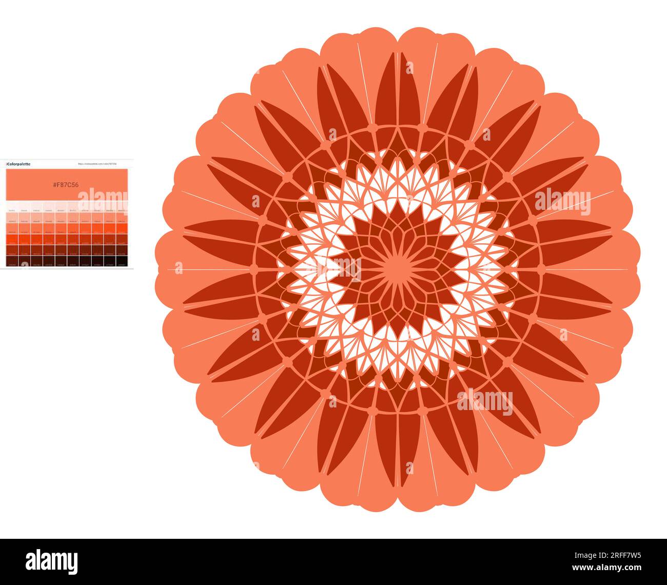 Abstract round pattern. Coloring book page, wall art, tattoo element ...