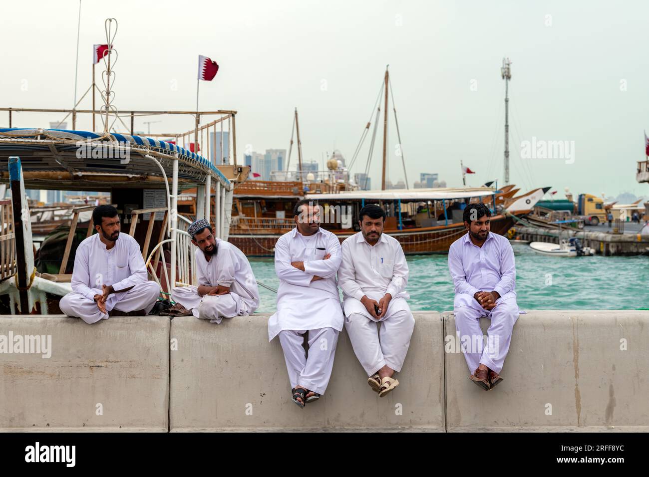 People celebrating Qatar National day at corniche road Doha Stock Photo ...