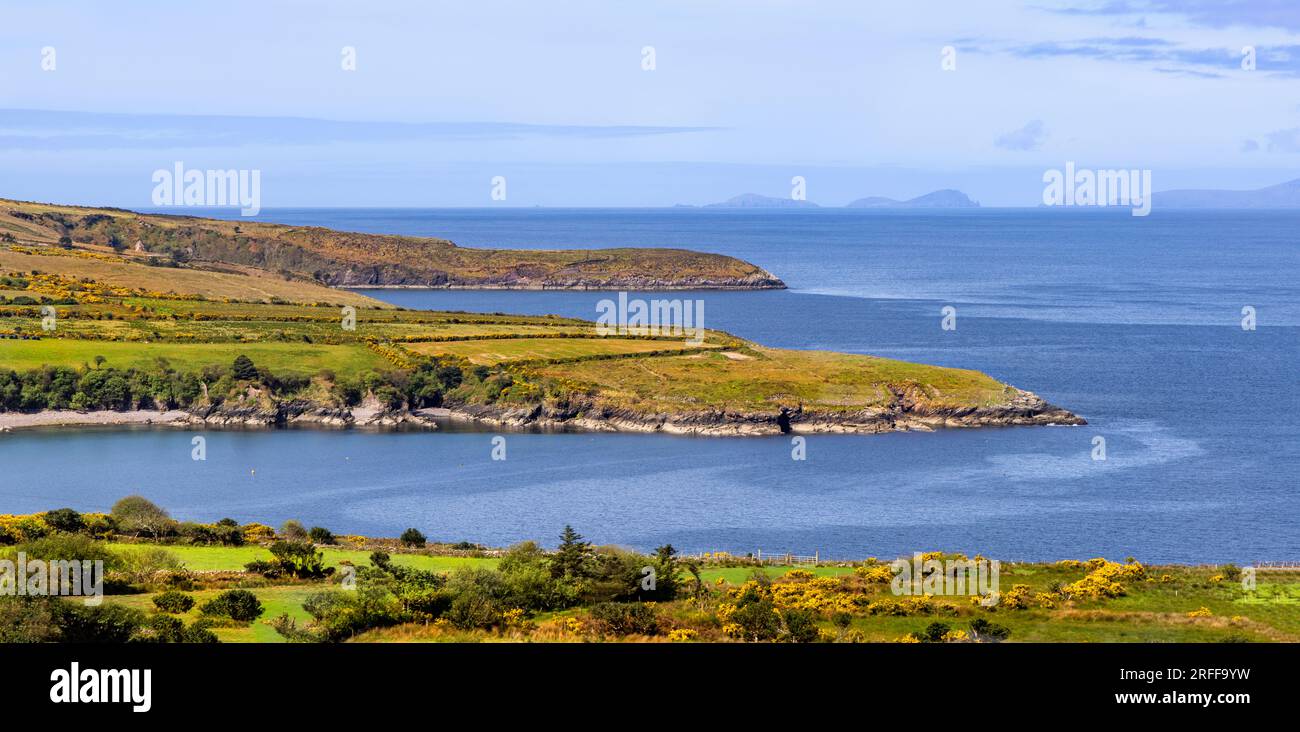 Rugged coastal scenery along the Ring of Kerry, N70, a most popular ...