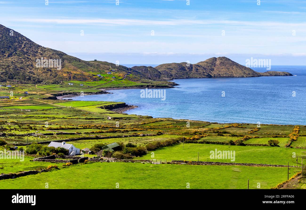 Rugged coastal scenery along the Ring of Kerry, N70, a most popular ...
