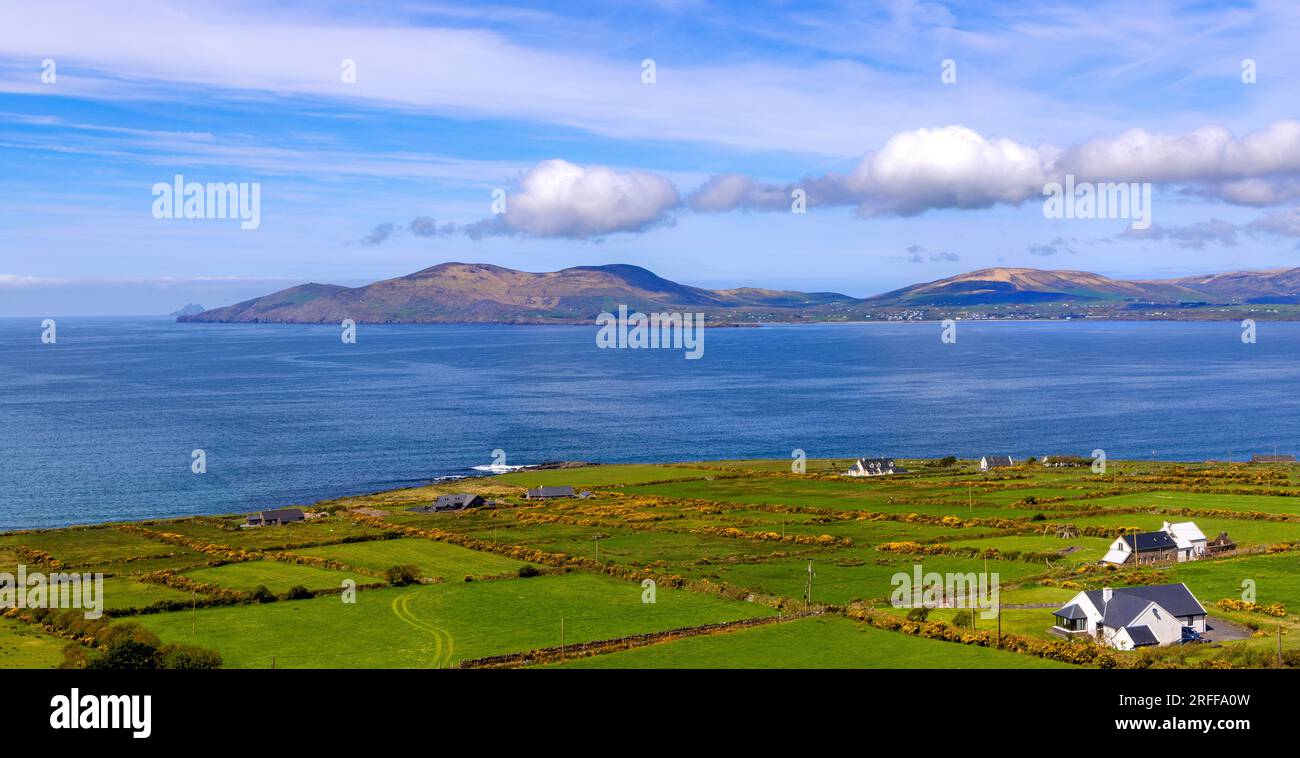 Rugged coastal scenery along the Ring of Kerry, N70, a most popular ...