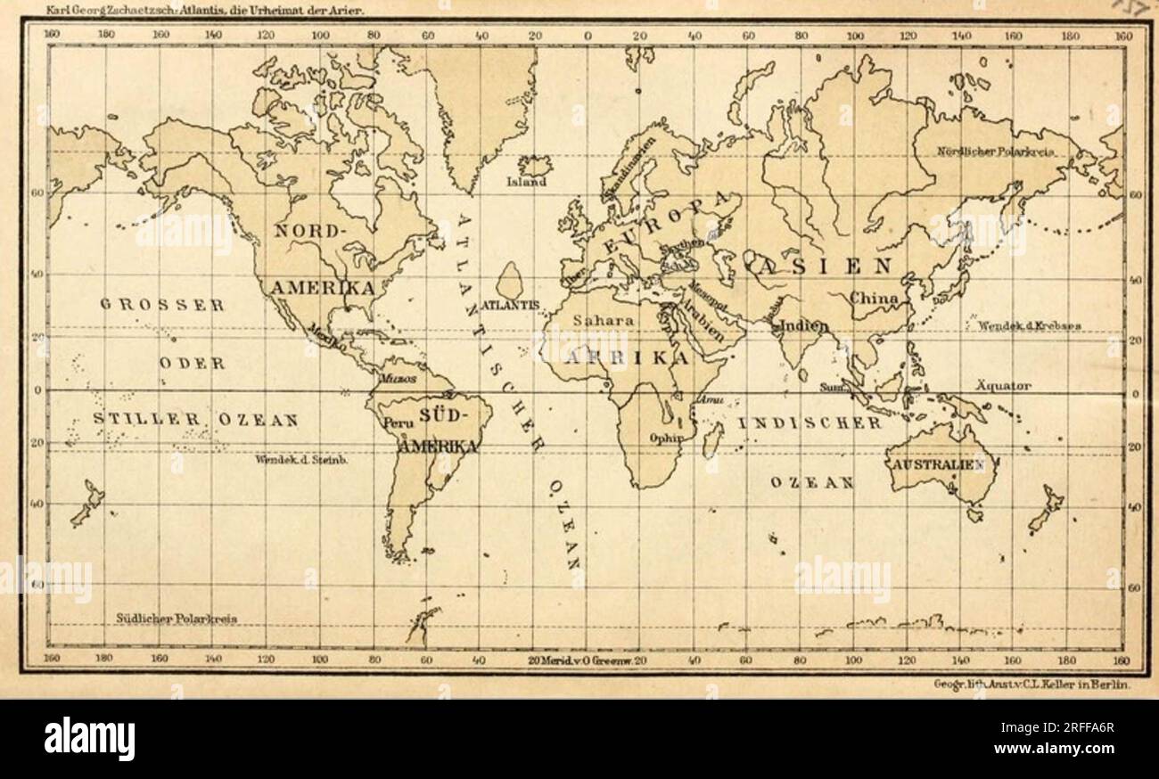 Map of Atlantis in the Atlantic Ocean Stock Photo - Alamy