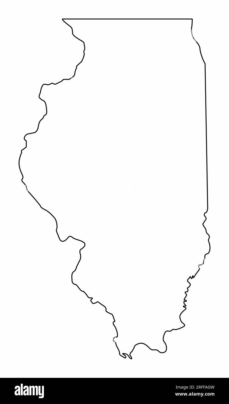 Illinois map outline isolated on white background Stock Vector Image ...