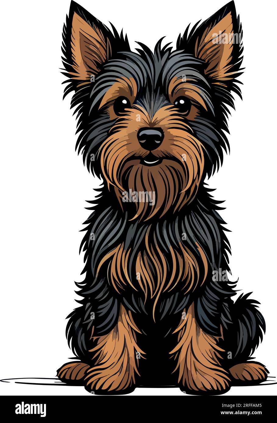 Extraordinary and lovely vector art terrier puppy Stock Vector Image ...