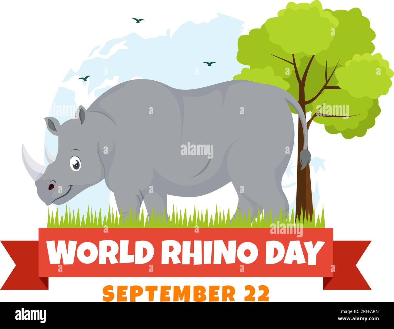 World Rhino Day Vector Illustration on 22 September for Lovers and ...