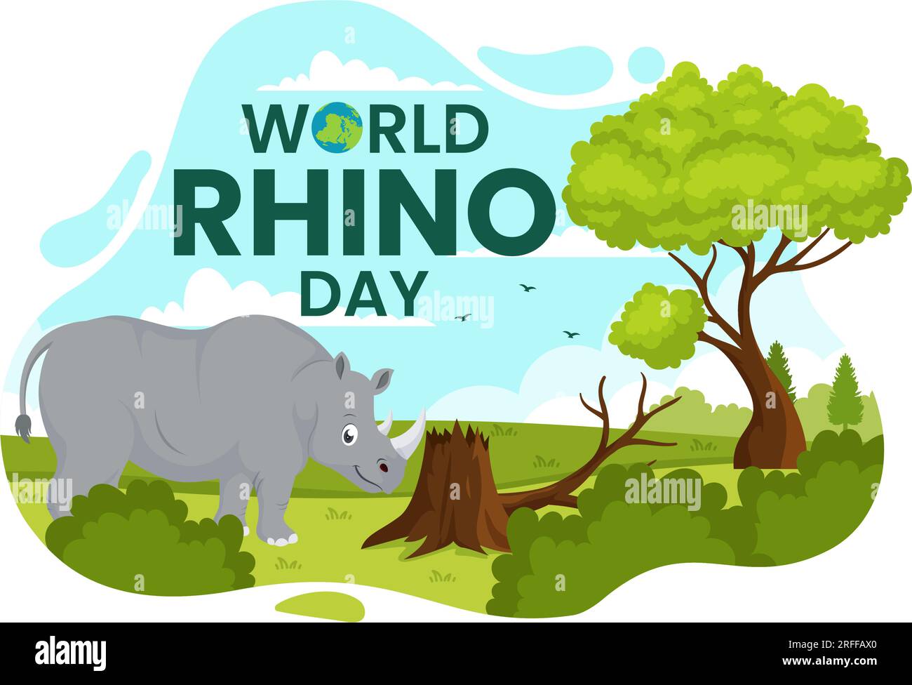 World Rhino Day Vector Illustration on 22 September for Lovers and ...