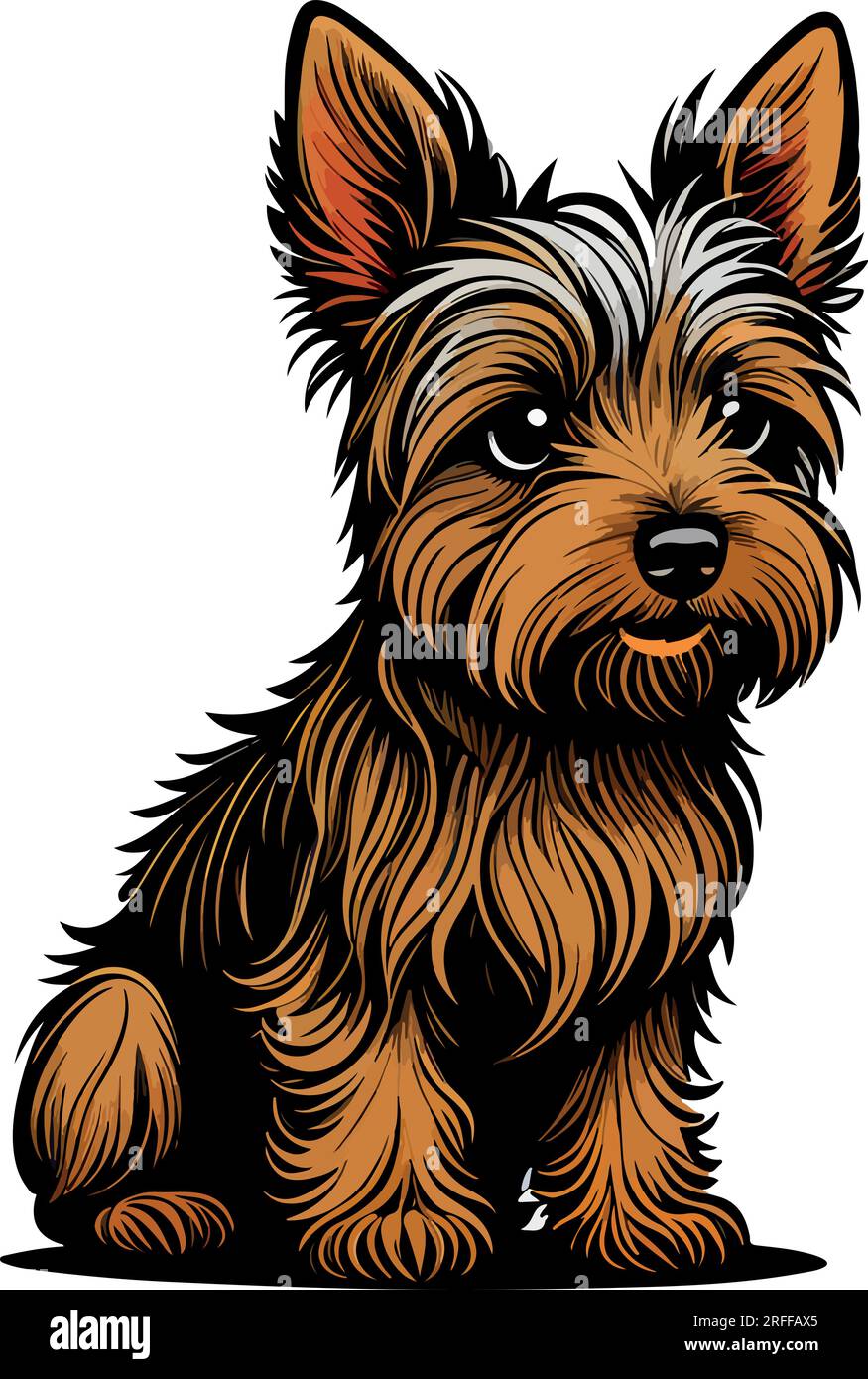 Awesome and lovely vector art terrier puppy Stock Vector Image & Art ...