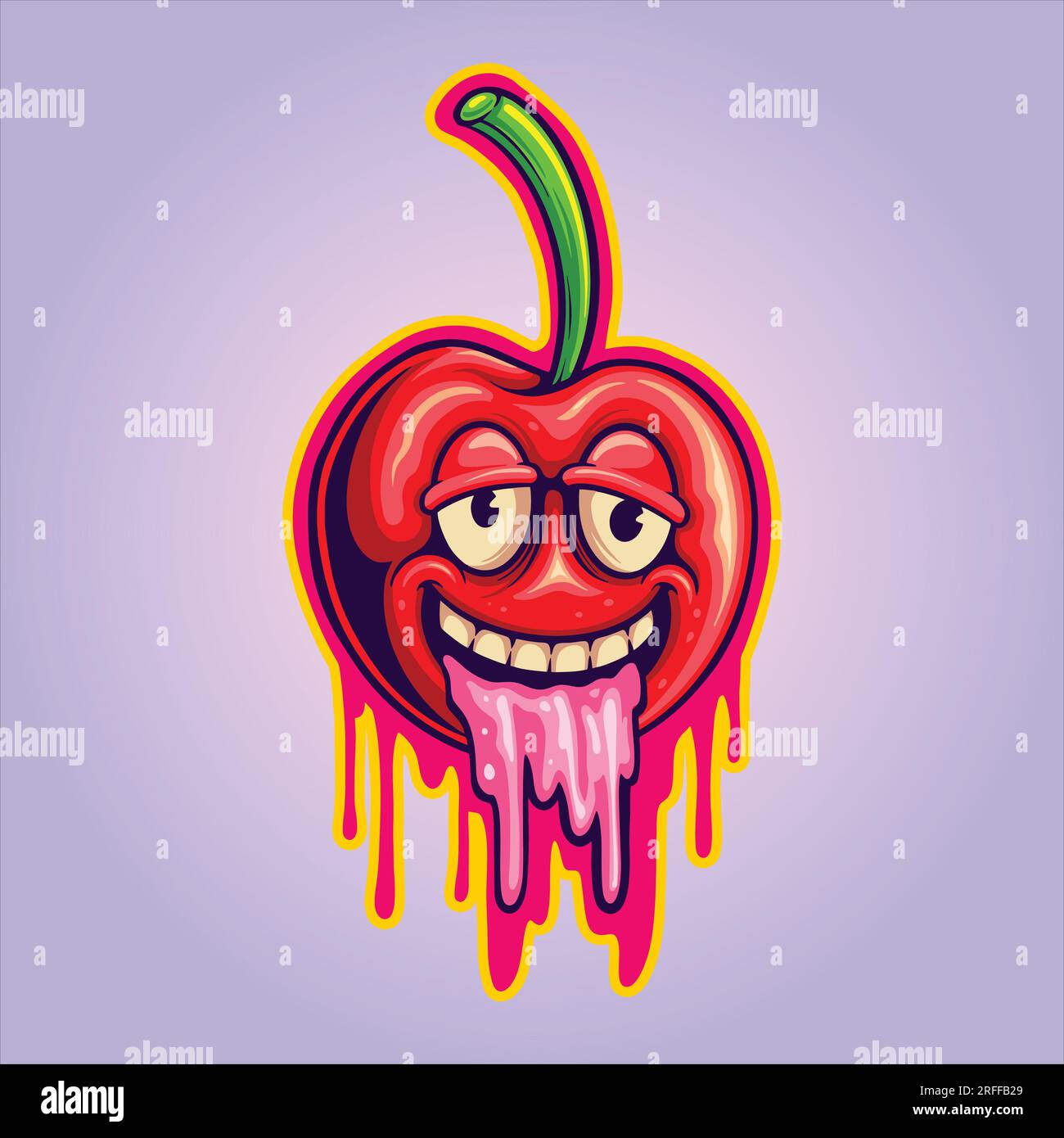 Laugh out loud melted funny cherry vector illustrations for your work ...