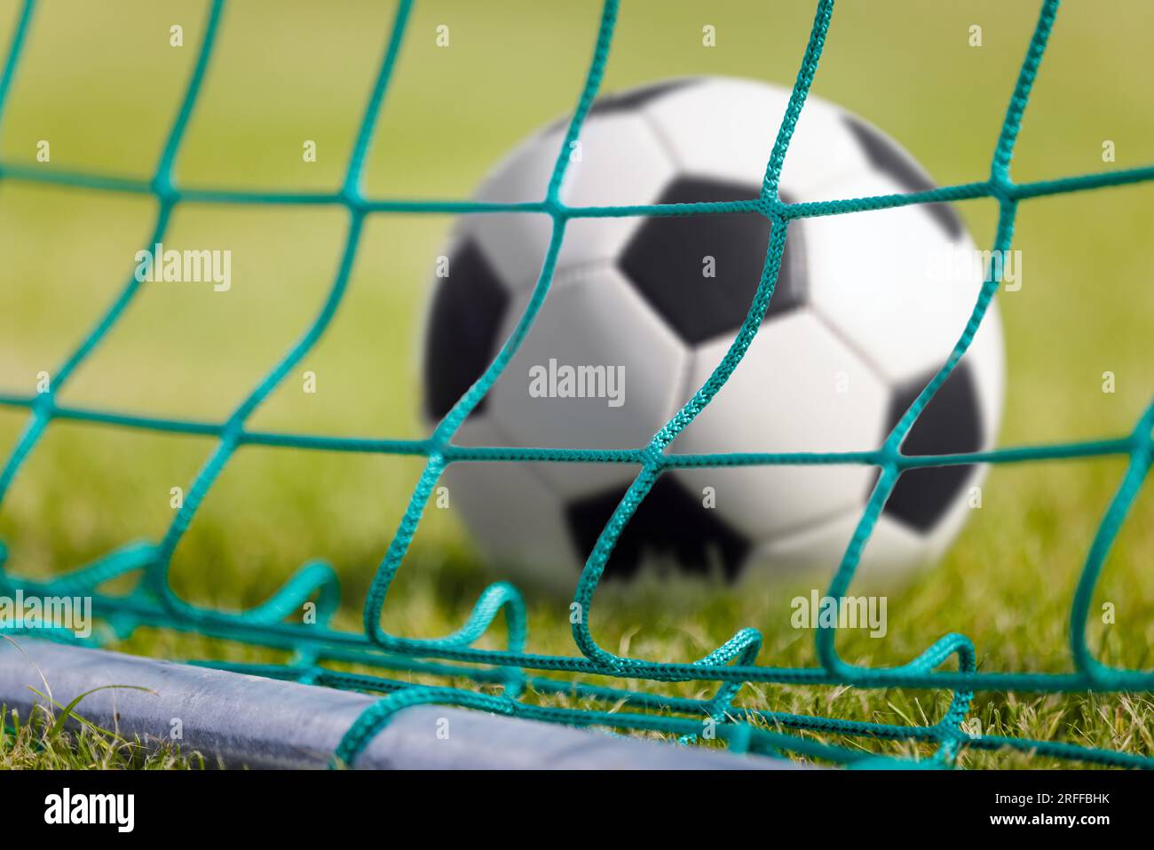 Classic soccer ball in a goal. Football stadium, ball, soccer, football ...