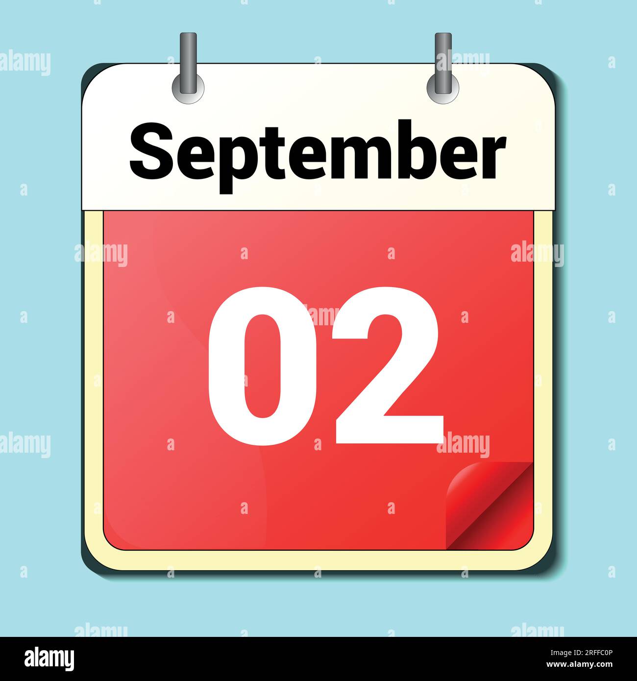 day on the calendar, vector image format, September 02 Stock Vector ...