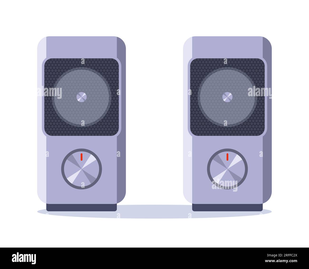 gray music computer speakers. flat vector illustration Stock Vector ...