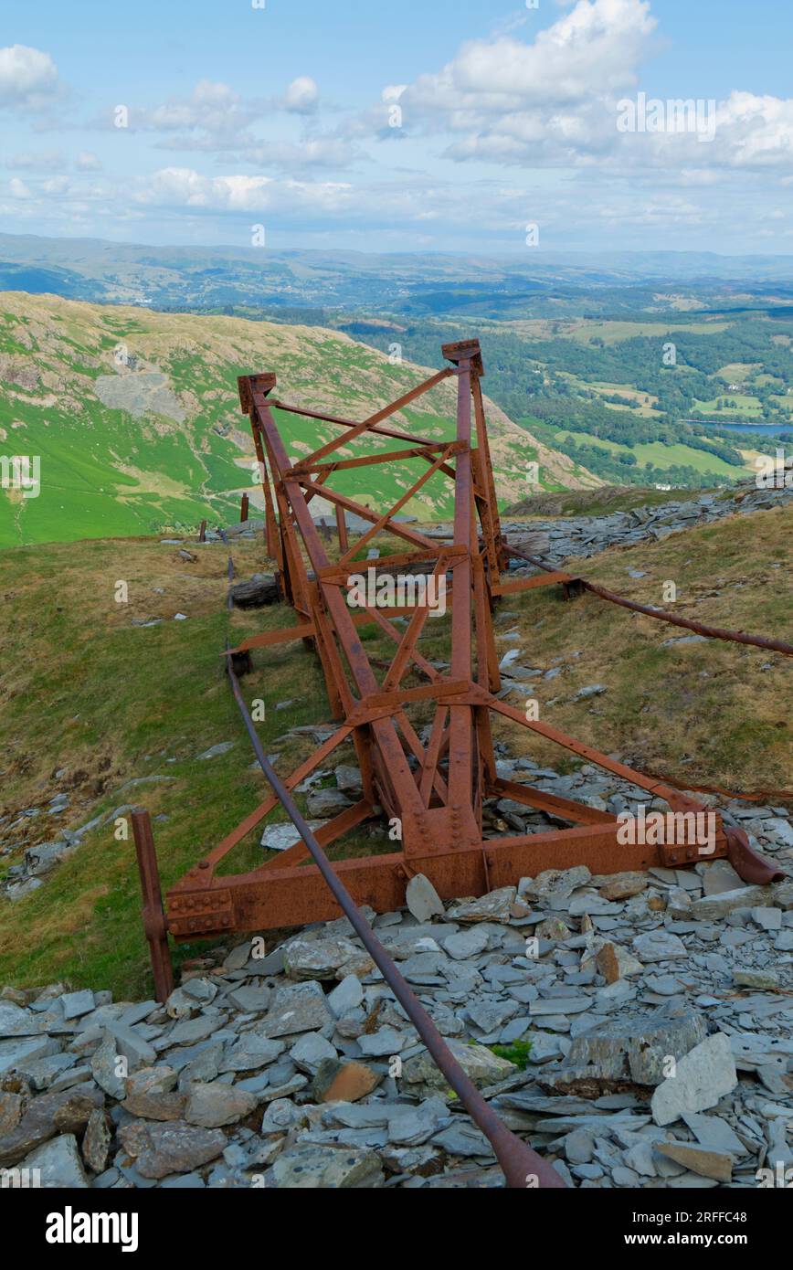 Abandoned rusty tower, Coniston Slate Mine, Cumbria Stock Photo - Alamy