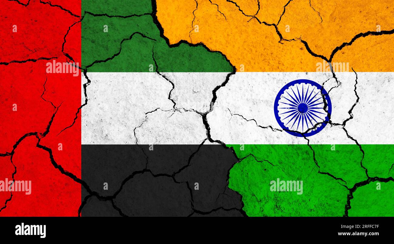 India uae flag hi-res stock photography and images - Alamy