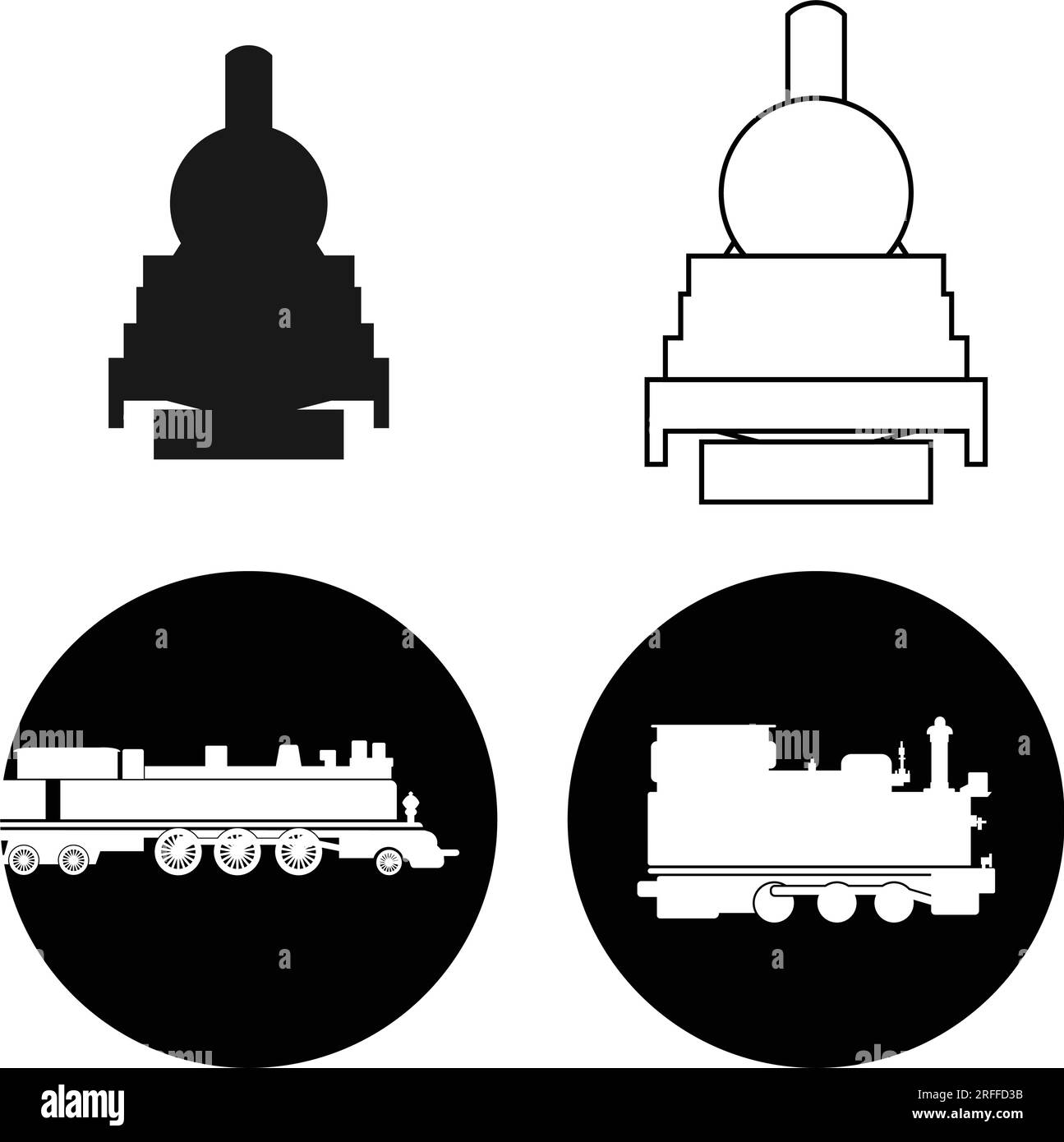 Old steam locomotives Stock Vector Images - Alamy