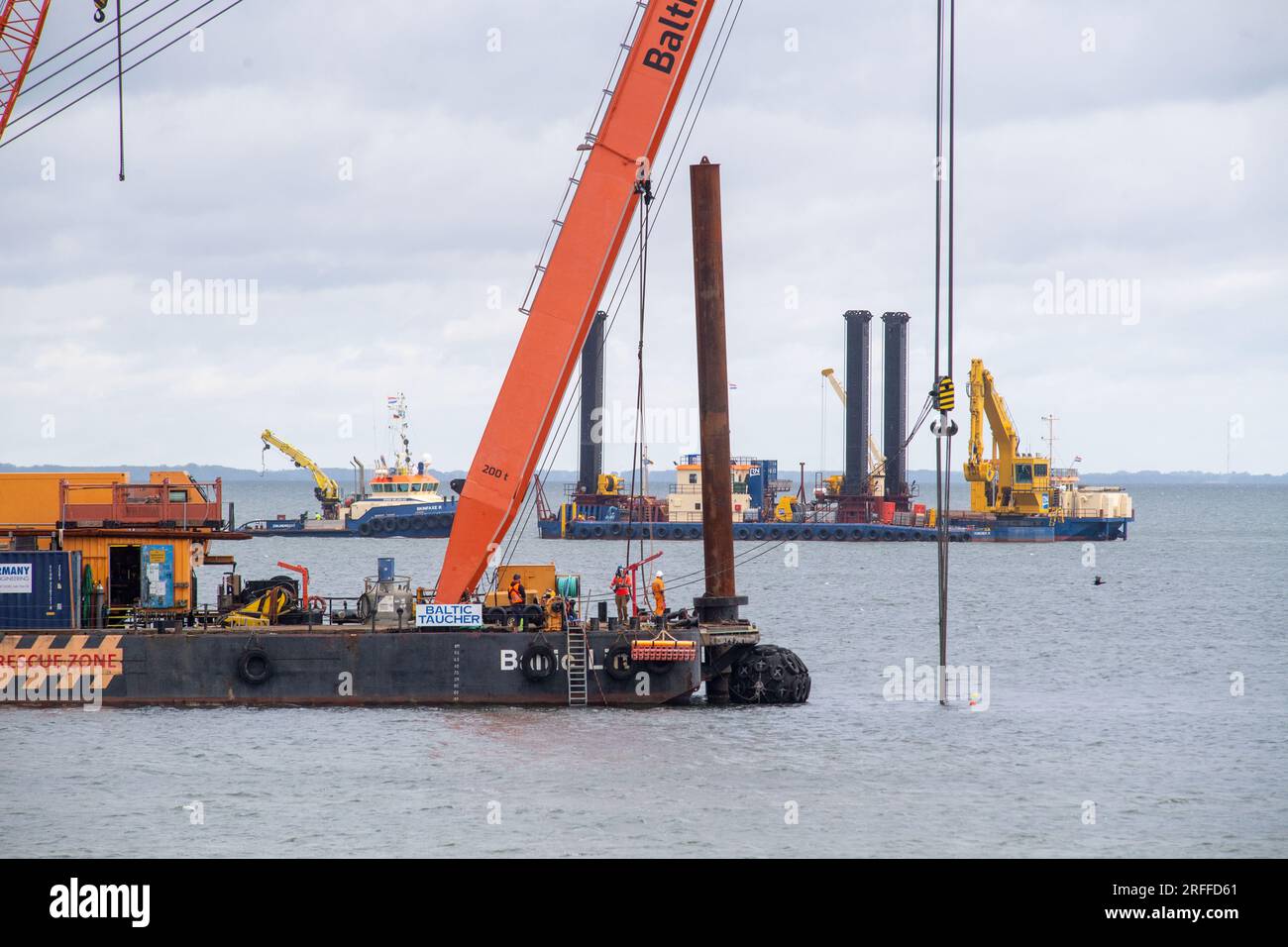 03 August 2023, Mecklenburg-Western Pomerania, Lubmin: A tunnel boring ...