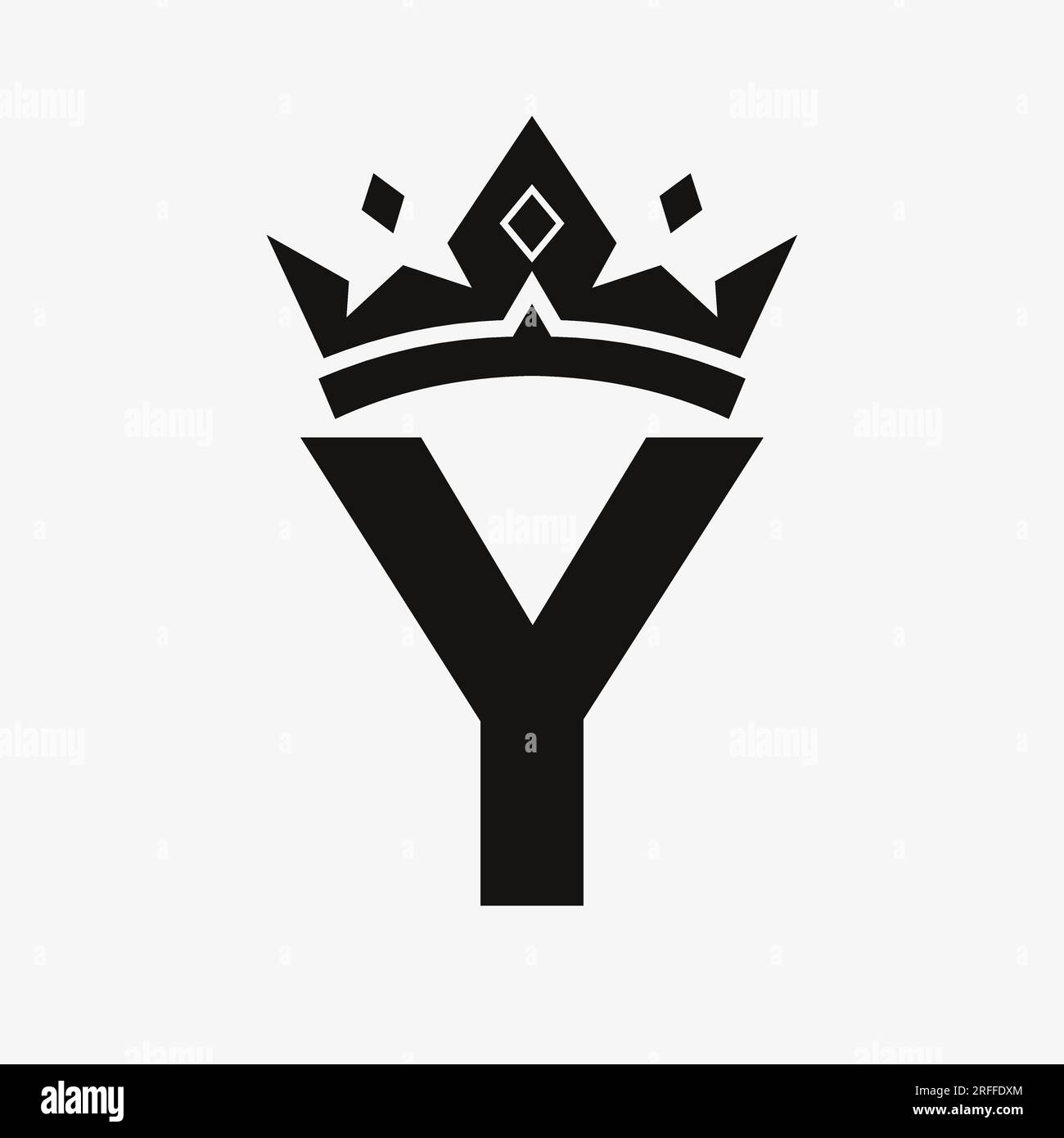 Crown Logo on Letter Y Vector Template for Beauty, Fashion, Elegant ...