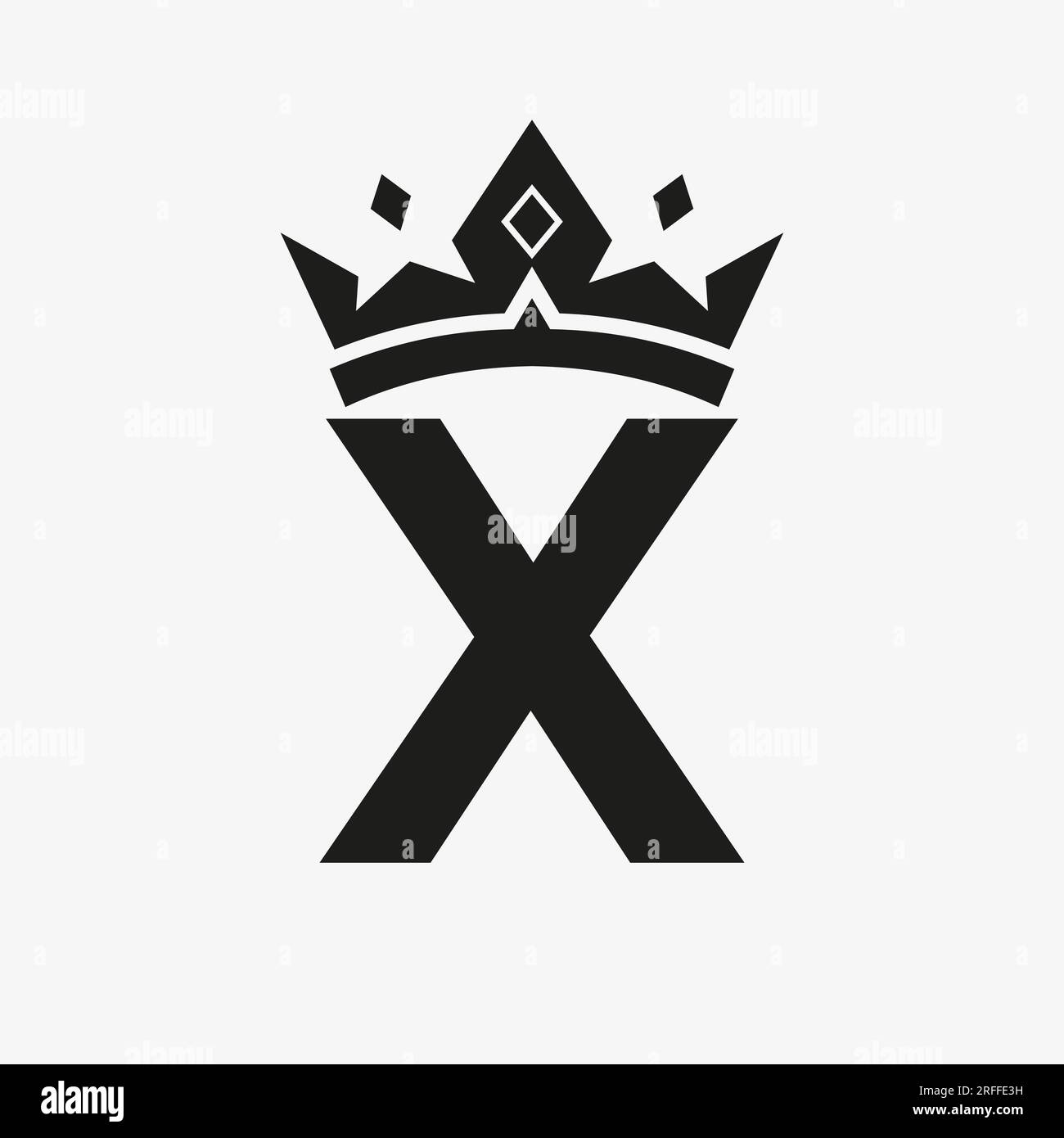 Crown Logo on Letter X Vector Template for Beauty, Fashion, Elegant ...