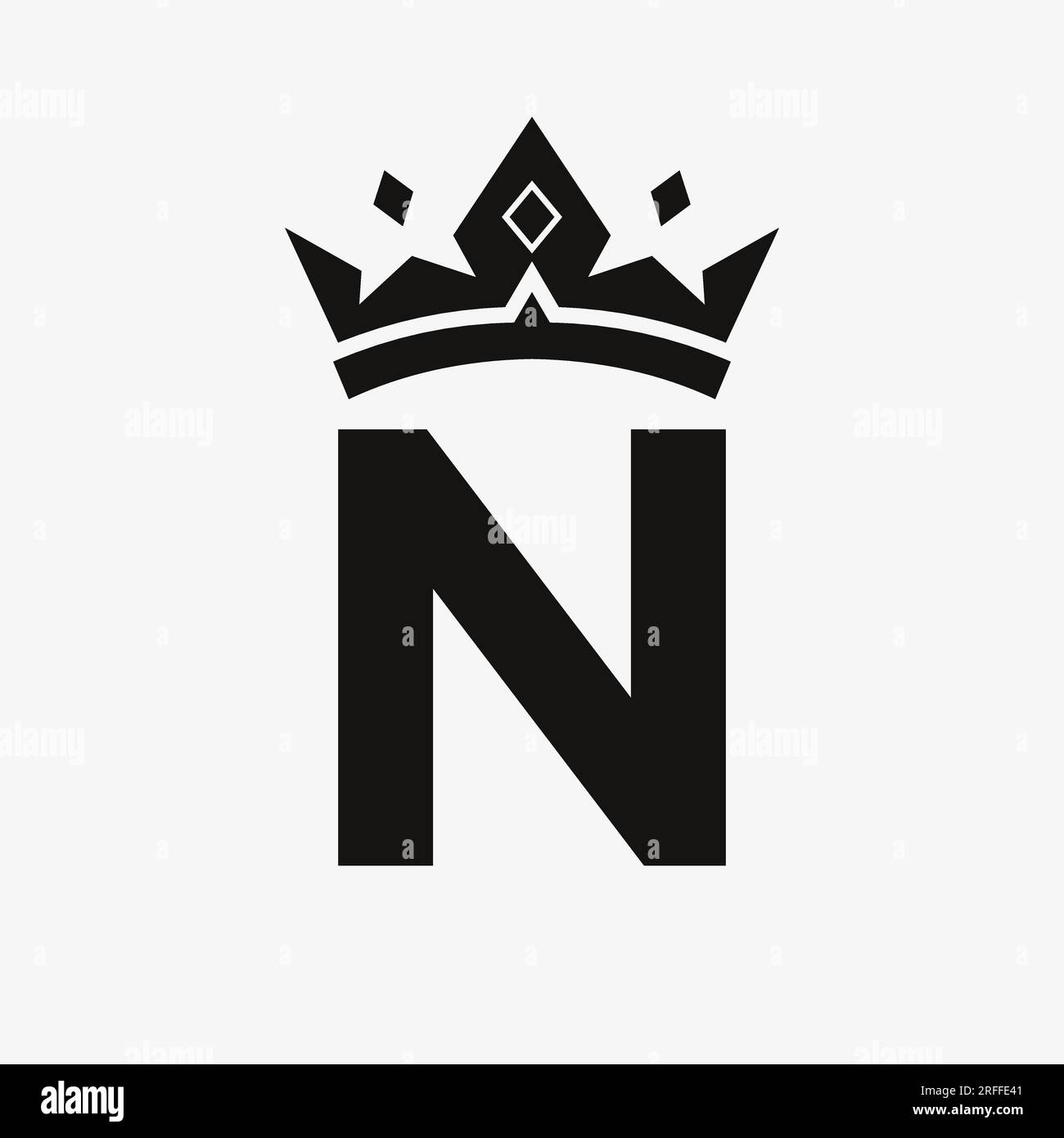 Crown Logo on Letter N Vector Template for Beauty, Fashion, Elegant ...
