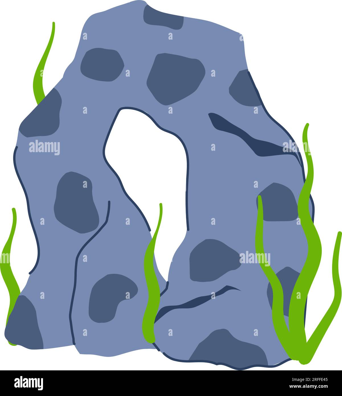 tank aquarium stone cartoon vector illustration Stock Vector Image ...