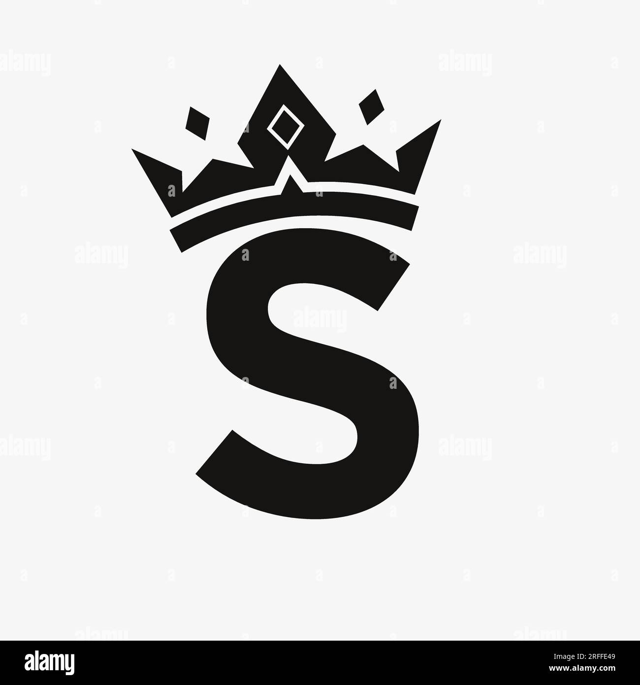 Crown Logo on Letter S Vector Template for Beauty, Fashion, Elegant ...