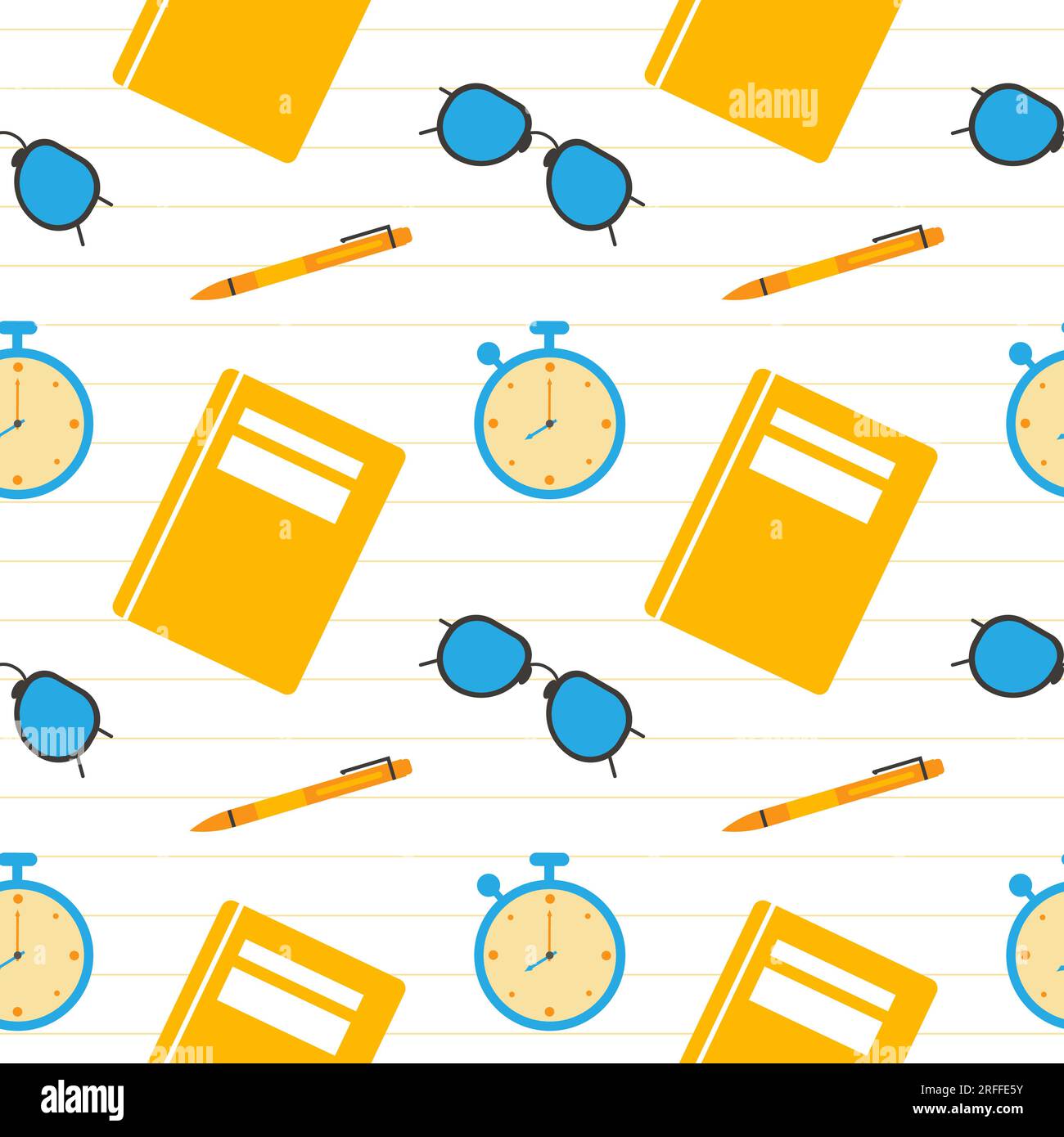 Happy Teacher Seamless Pattern Design Educational Style Elements in ...