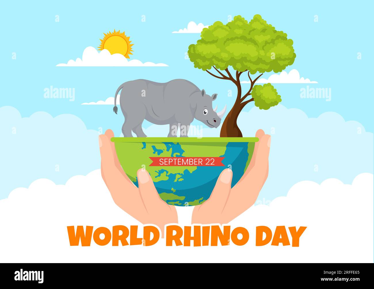 World Rhino Day Vector Illustration on 22 September for Lovers and ...