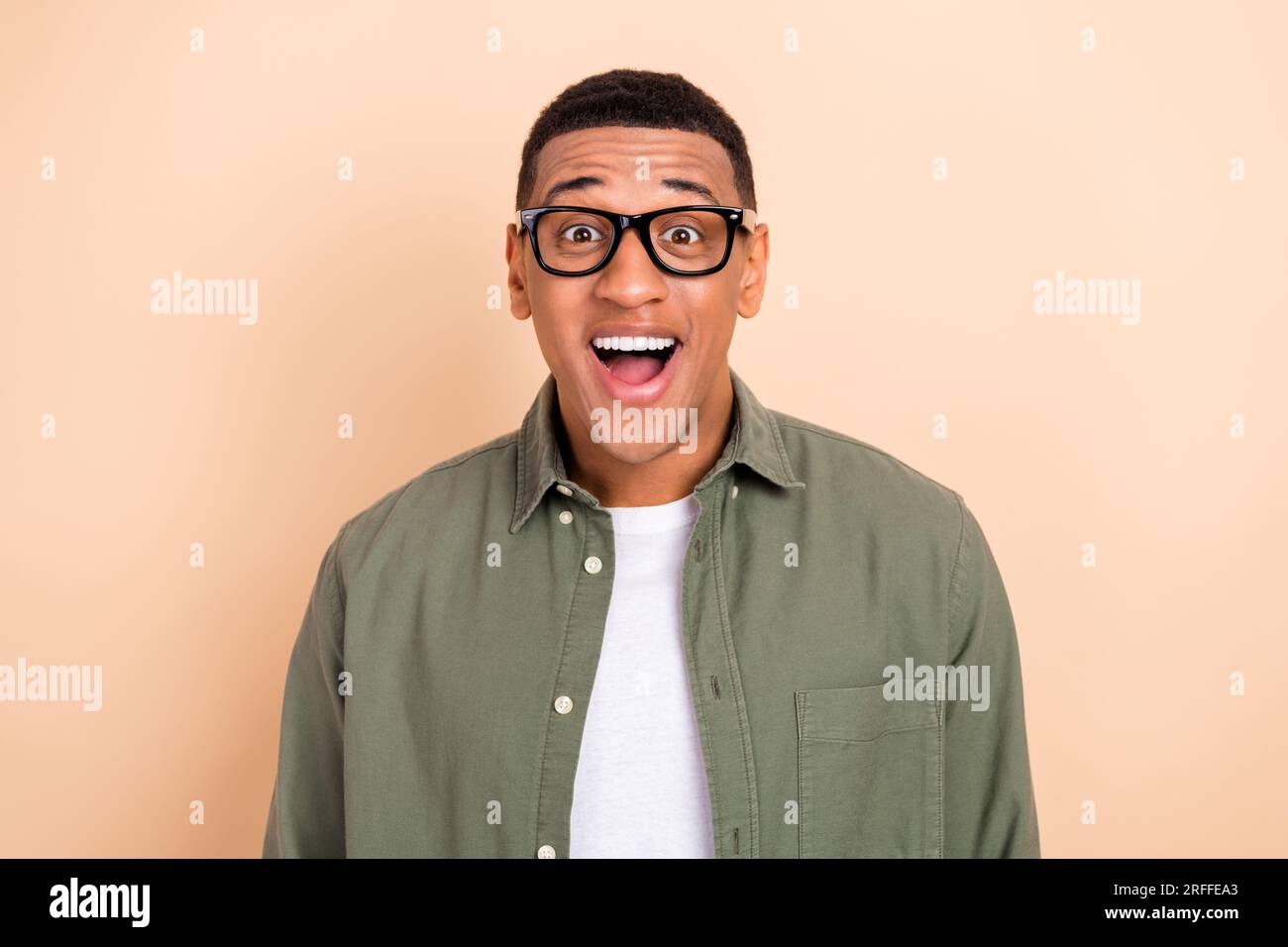 Photo of astonished positive person open mouth speechless reaction cant ...