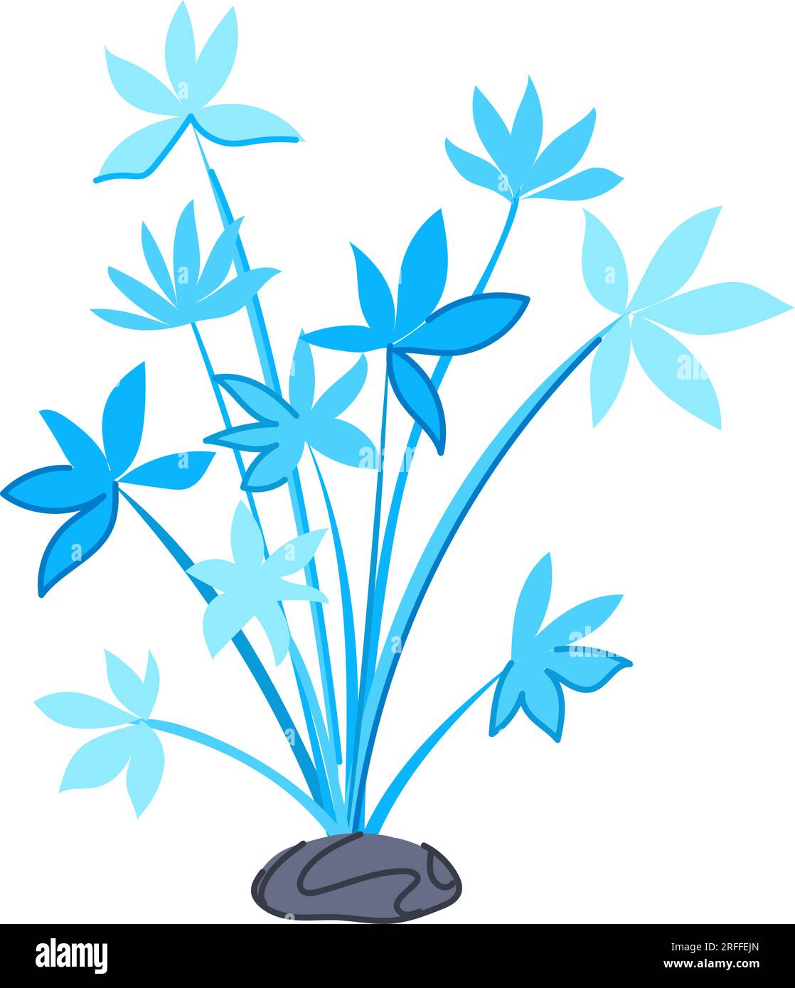 fish aquarium plant cartoon vector illustration Stock Vector Image ...