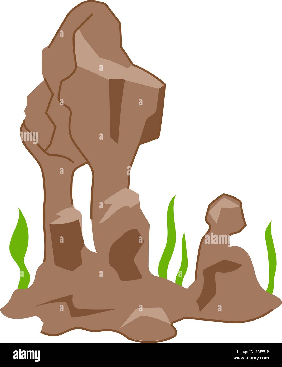 underwater aquarium stone cartoon vector illustration Stock Vector ...