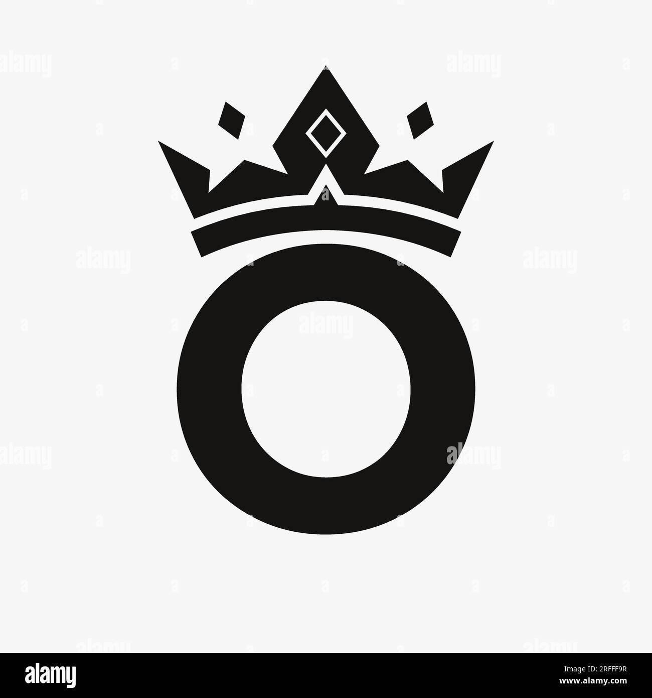 Crown Logo on Letter O Vector Template for Beauty, Fashion, Elegant ...