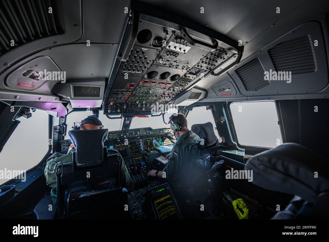 Keflavik, Iceland. 03rd Aug, 2023. An A400M commander and his co-pilot ...
