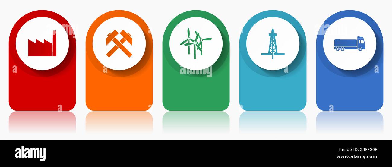 Industry and technology icon set, miscellaneous vector icons such as ...