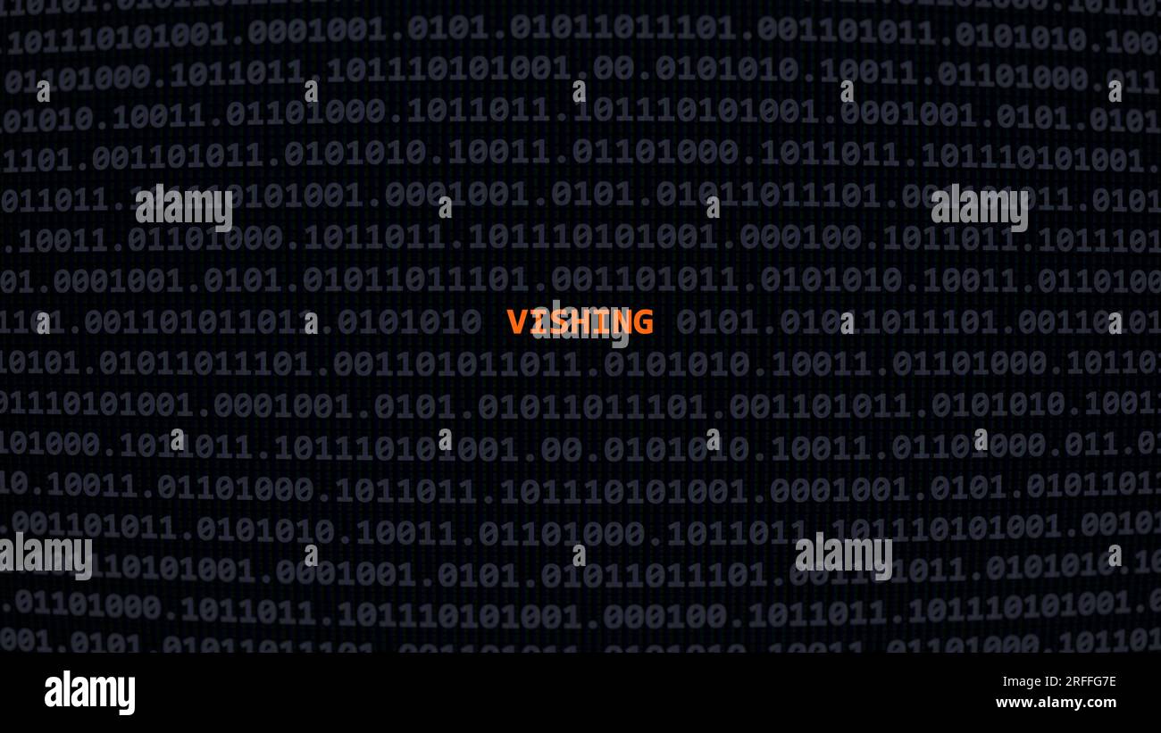 Cyber Attack Vishing Vulnerability Text In Binary System Ascii Art Style Code On Editor Screen