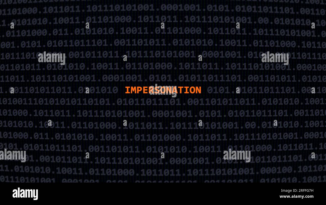 Cyber Attack Impersonation Vulnerability Text In Binary System Ascii Art Style Code On Editor