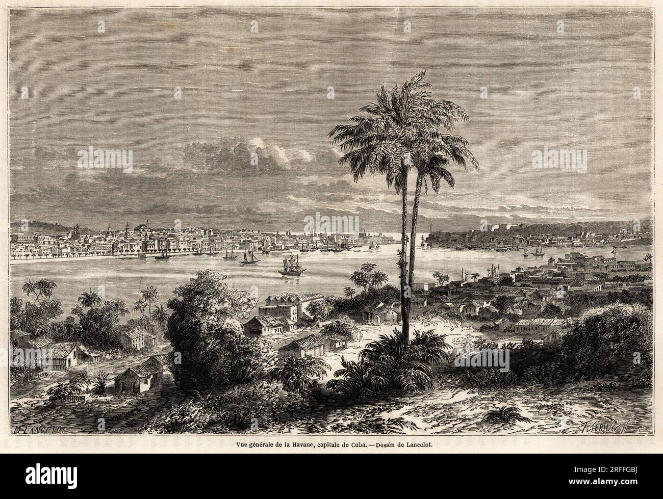 Vue generale de la Havane, capitale de Cuba, dessin de Lancelot pour ... Vue generale de la Havane, capitale de Cuba, dessin de Lancelot pour ...