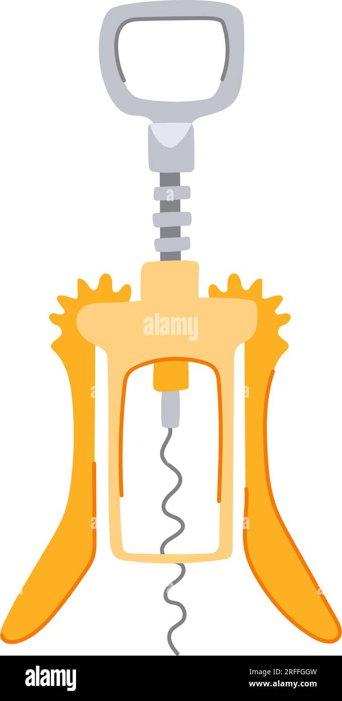 bottle corkscrew wine cartoon vector illustration Stock Vector Image ...