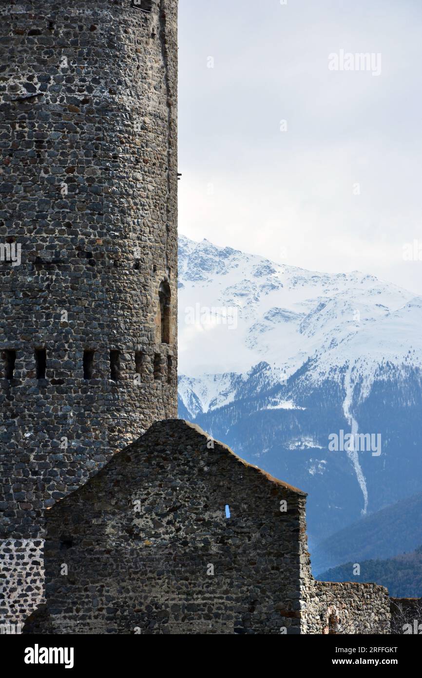Fröhlichsturm, medieval tower in Mals / Malles, Val Venosta / Vinschgau ...