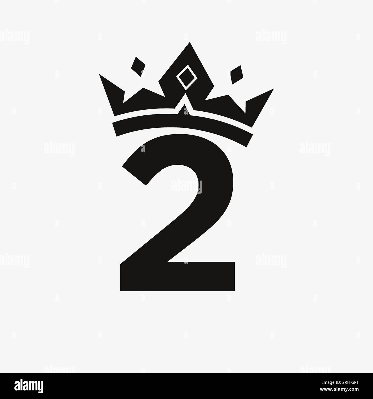 Crown Logo on Letter 2 Vector Template for Beauty, Fashion, Elegant ...