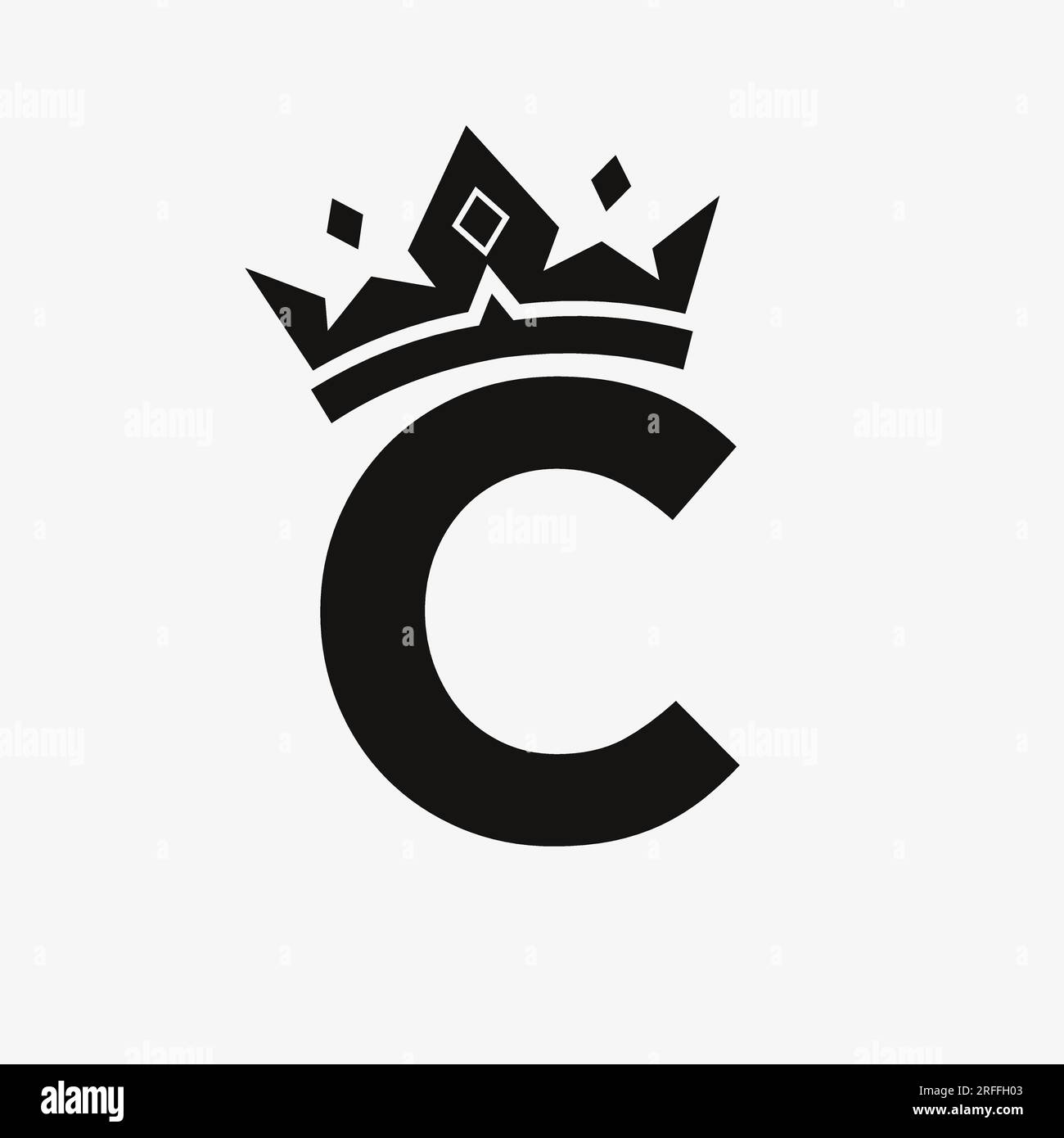 Crown Logo on Letter C Vector Template for Beauty, Fashion, Elegant ...