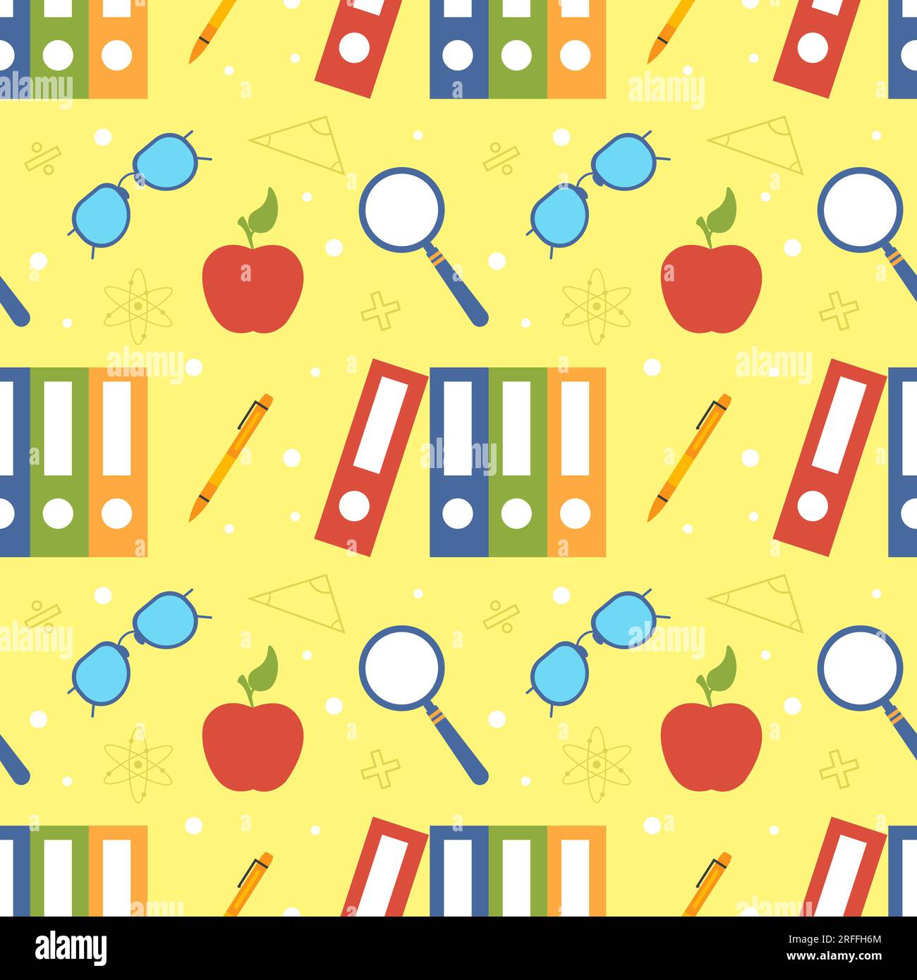 Happy Teacher Seamless Pattern Design Educational Style Elements in ...