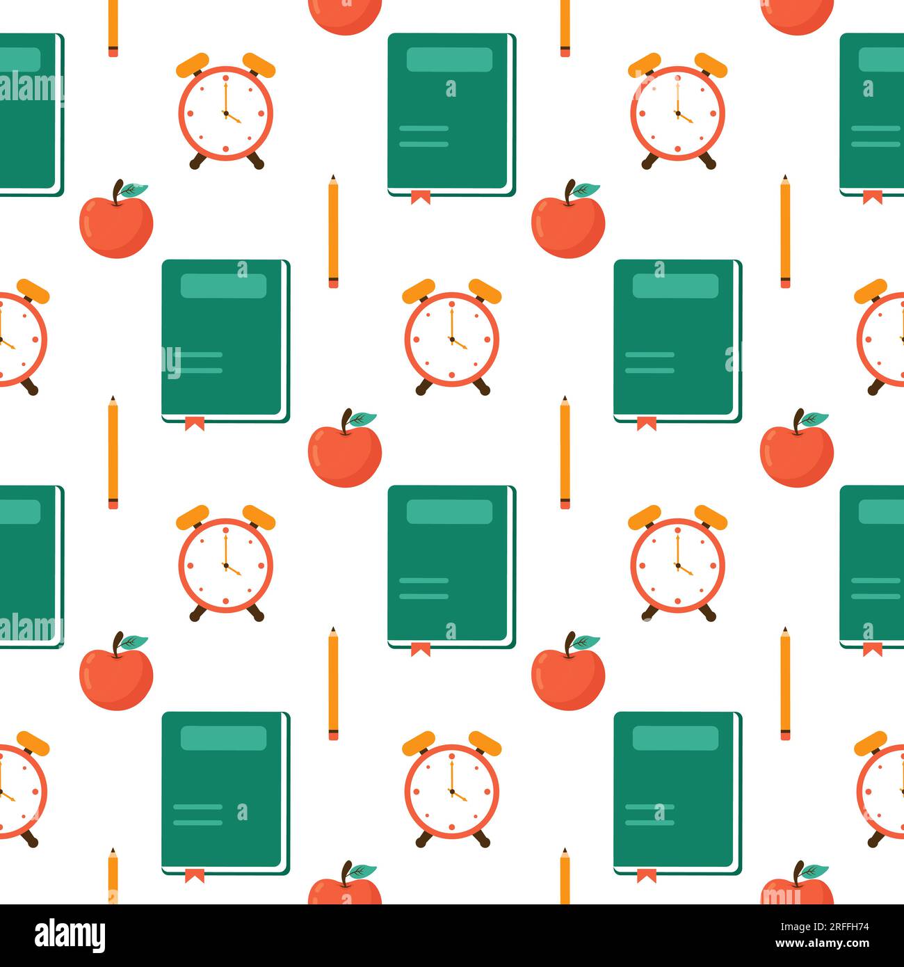 Happy Teacher Seamless Pattern Design Educational Style Elements in ...
