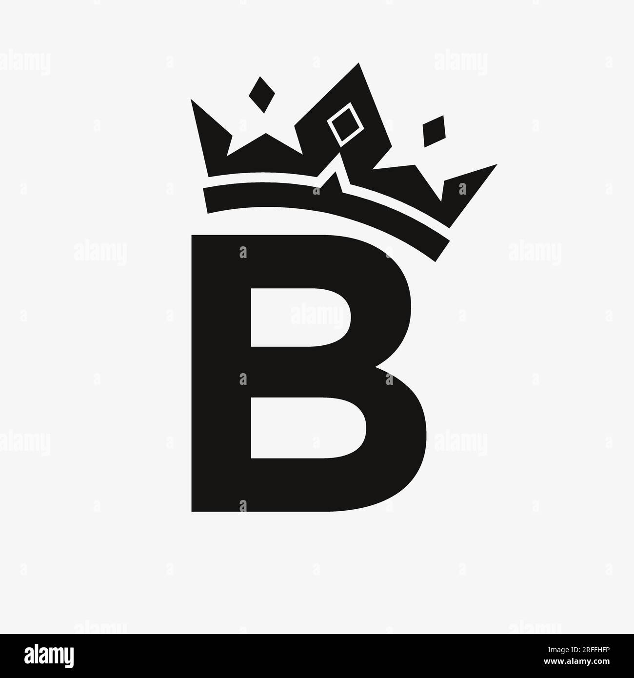 Crown Logo on Letter B Vector Template for Beauty, Fashion, Elegant ...