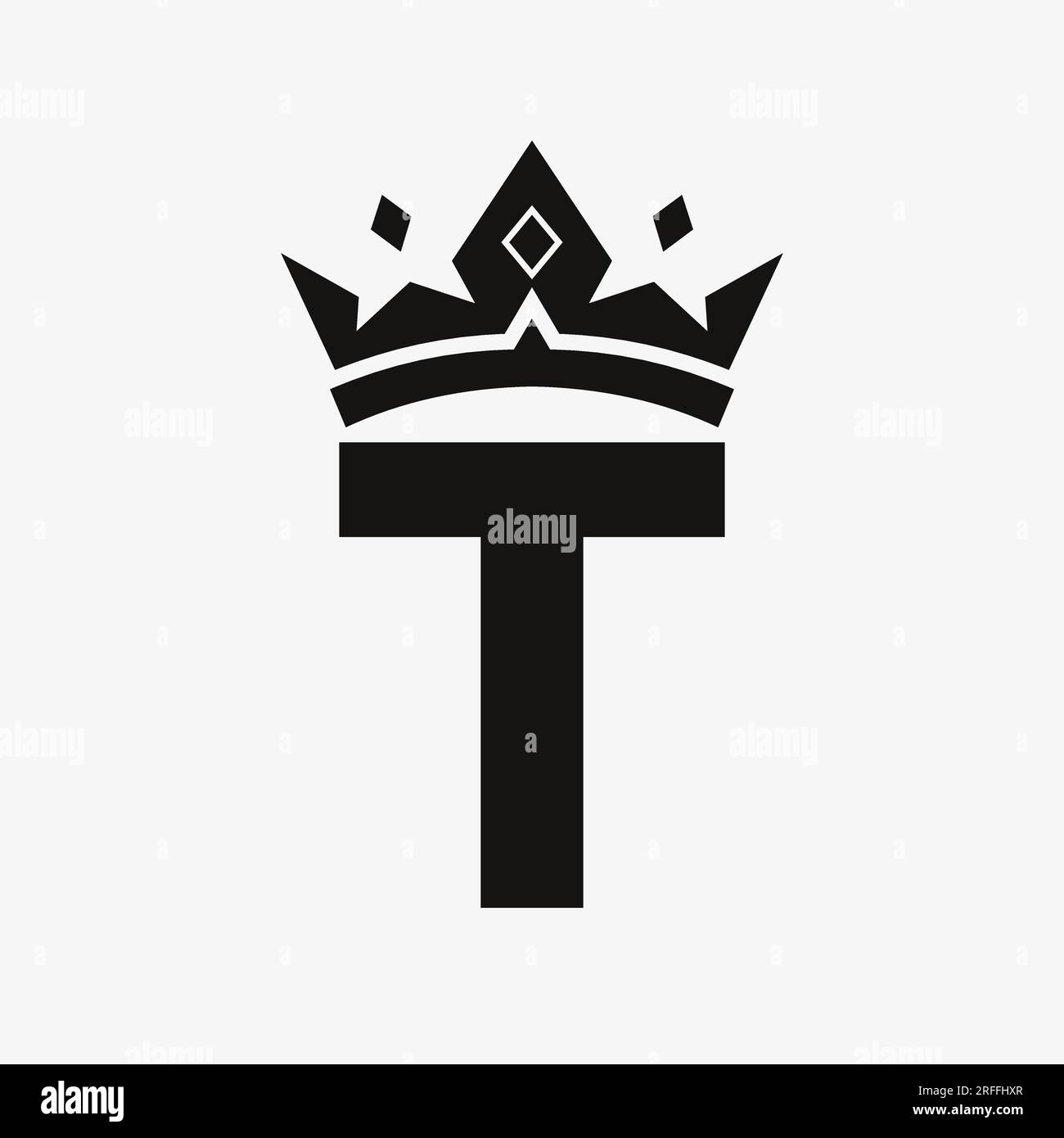 Crown Logo on Letter T Vector Template for Beauty, Fashion, Elegant ...