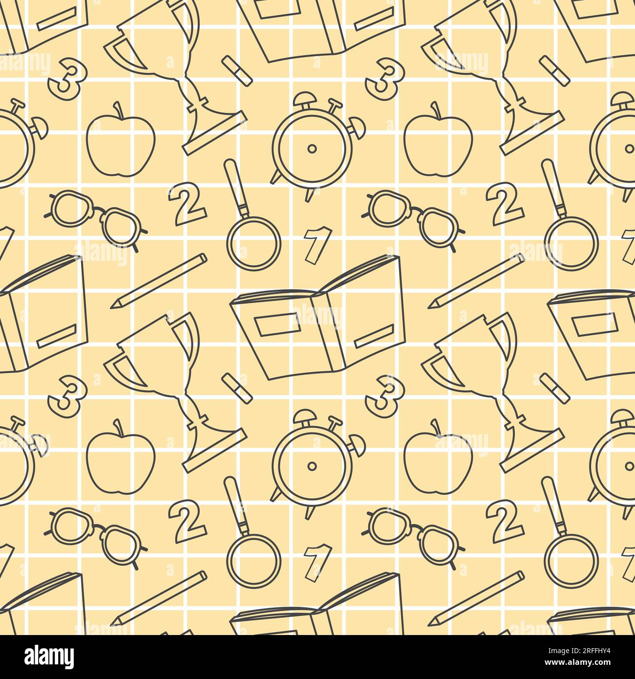 Happy Teacher Seamless Pattern Design Educational Style Elements in ...