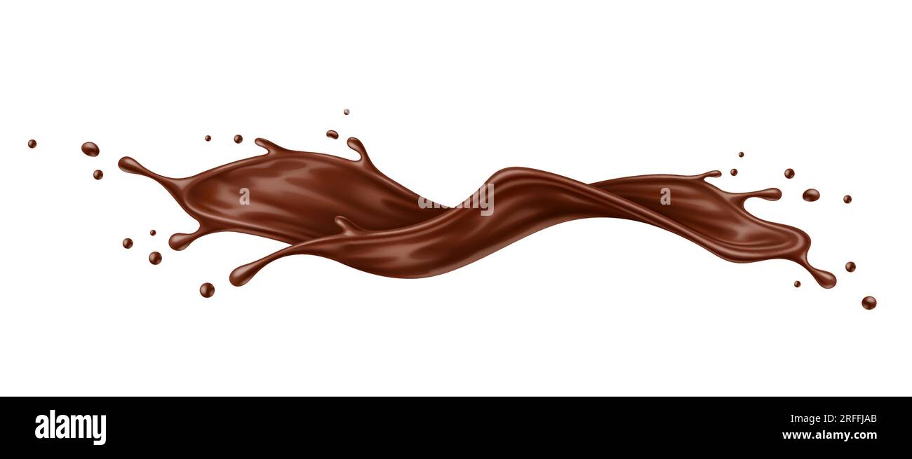 Realistic liquid chocolate wave splash. Isolated 3d vector rich ...