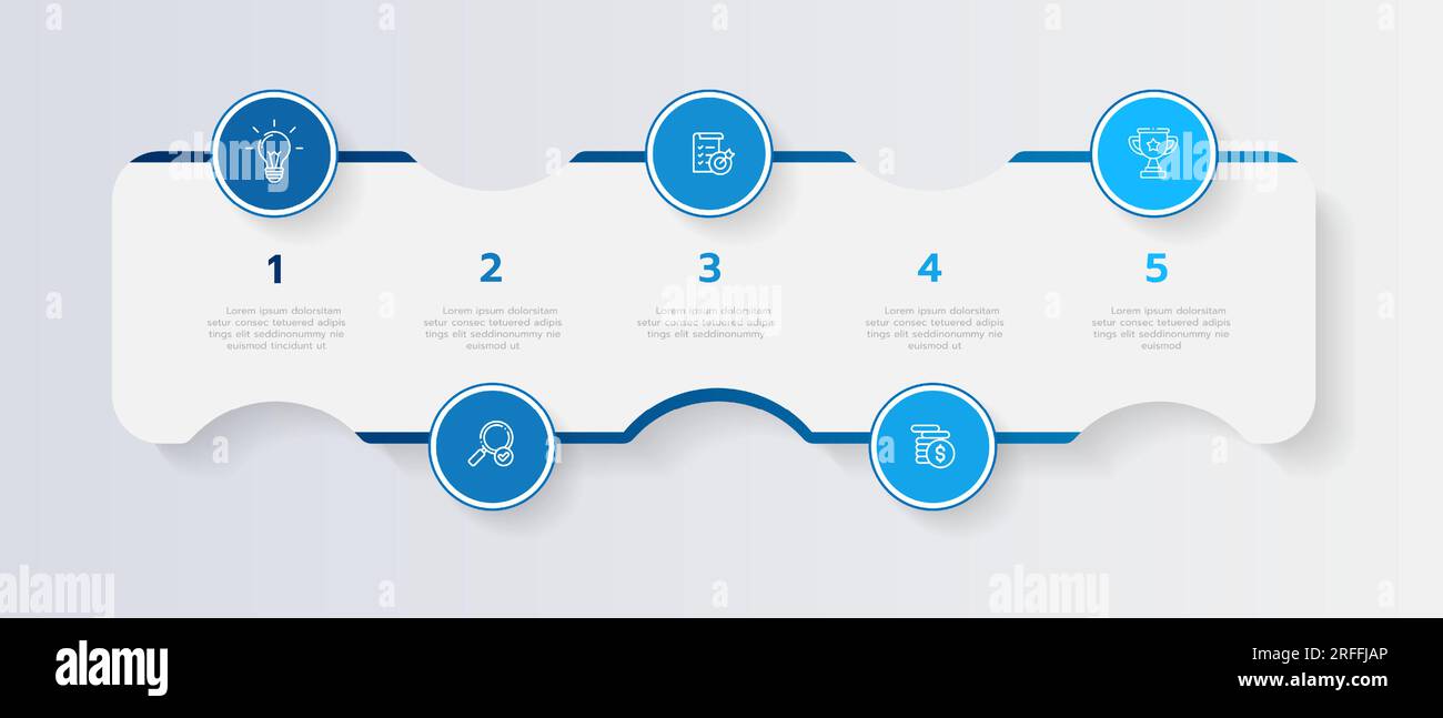 Infographic template for business. 5 Steps Modern Timeline diagram ...