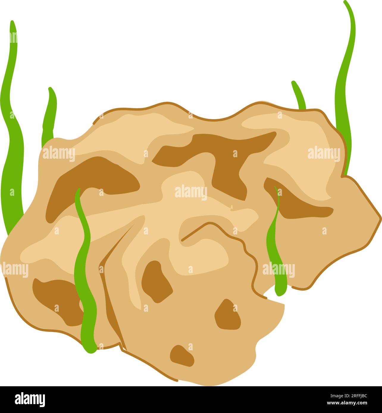 fish aquarium stone cartoon vector illustration Stock Vector Image ...