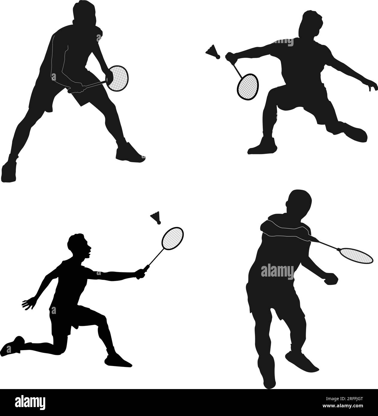 people are playing badminton vector illustration design Stock Vector ...