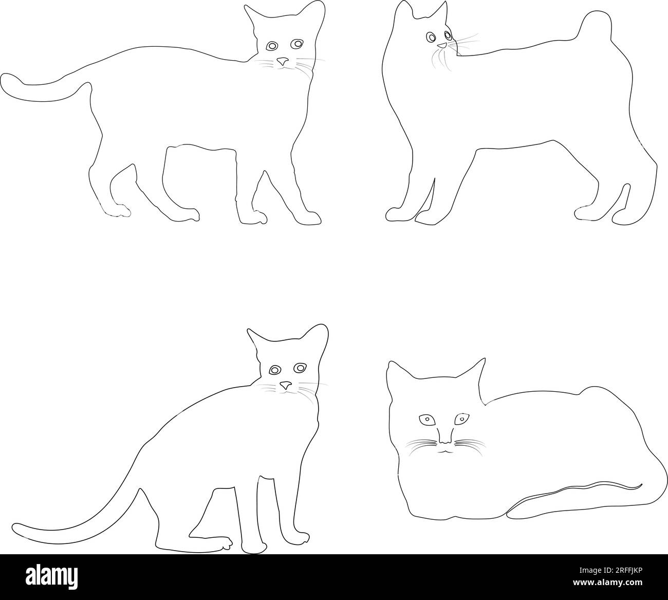 Cat outline design Black and White Stock Photos & Images - Alamy