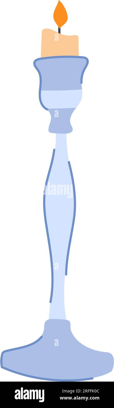 candle candlestick holder cartoon vector illustration Stock Vector ...
